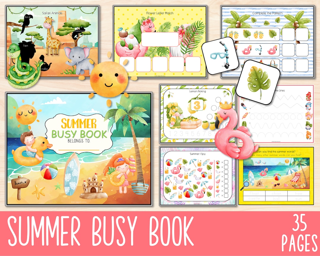 Summer Busy Book Printable, Homeschool Busy Book for Kids, Seasons ...