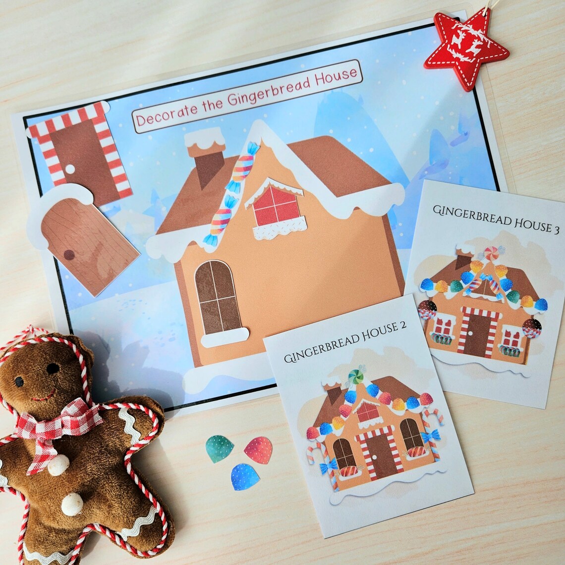Gingerbread House Decorating Activity, Christmas Gingerbread Toddler ...