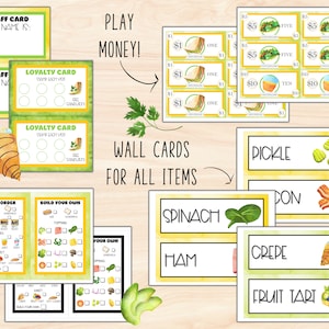 Sandwich Shop Dramatic Play, Sub Shop Pretend Play Set Printable, Cafe ...