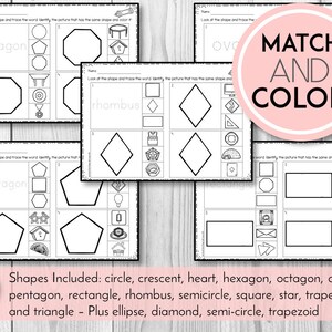 Teaching and Learning Activities. Shapes Worksheets, Colour by Shape ...