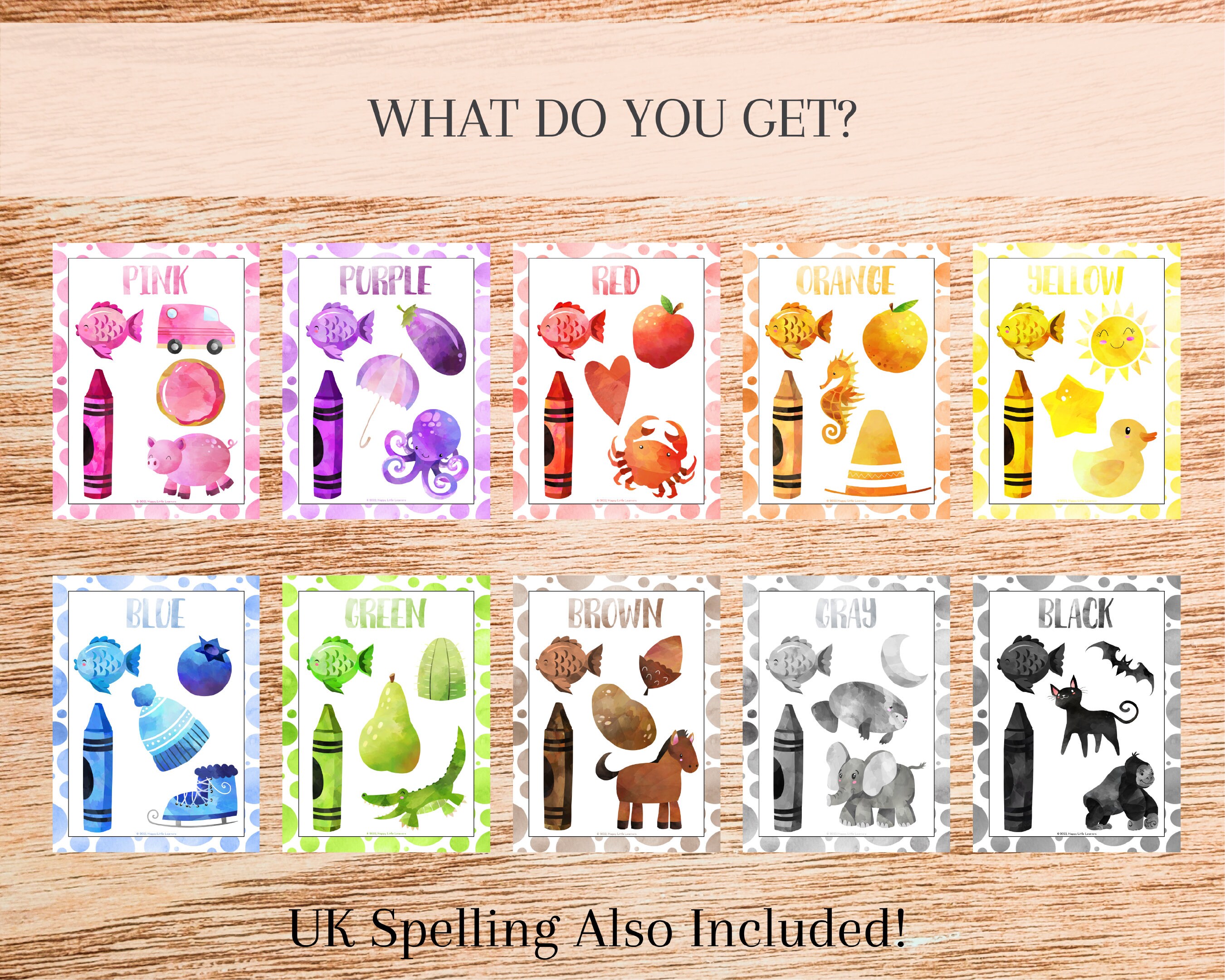 Watercolor Preschool Printables Colors Classroom Posters, Kindergarten ...