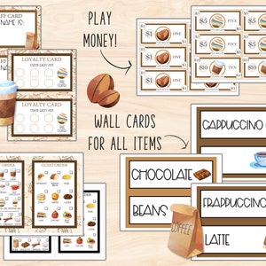 Coffee Shop Dramatic Play, Printable Pretend Play Set, Cafe Role Play ...