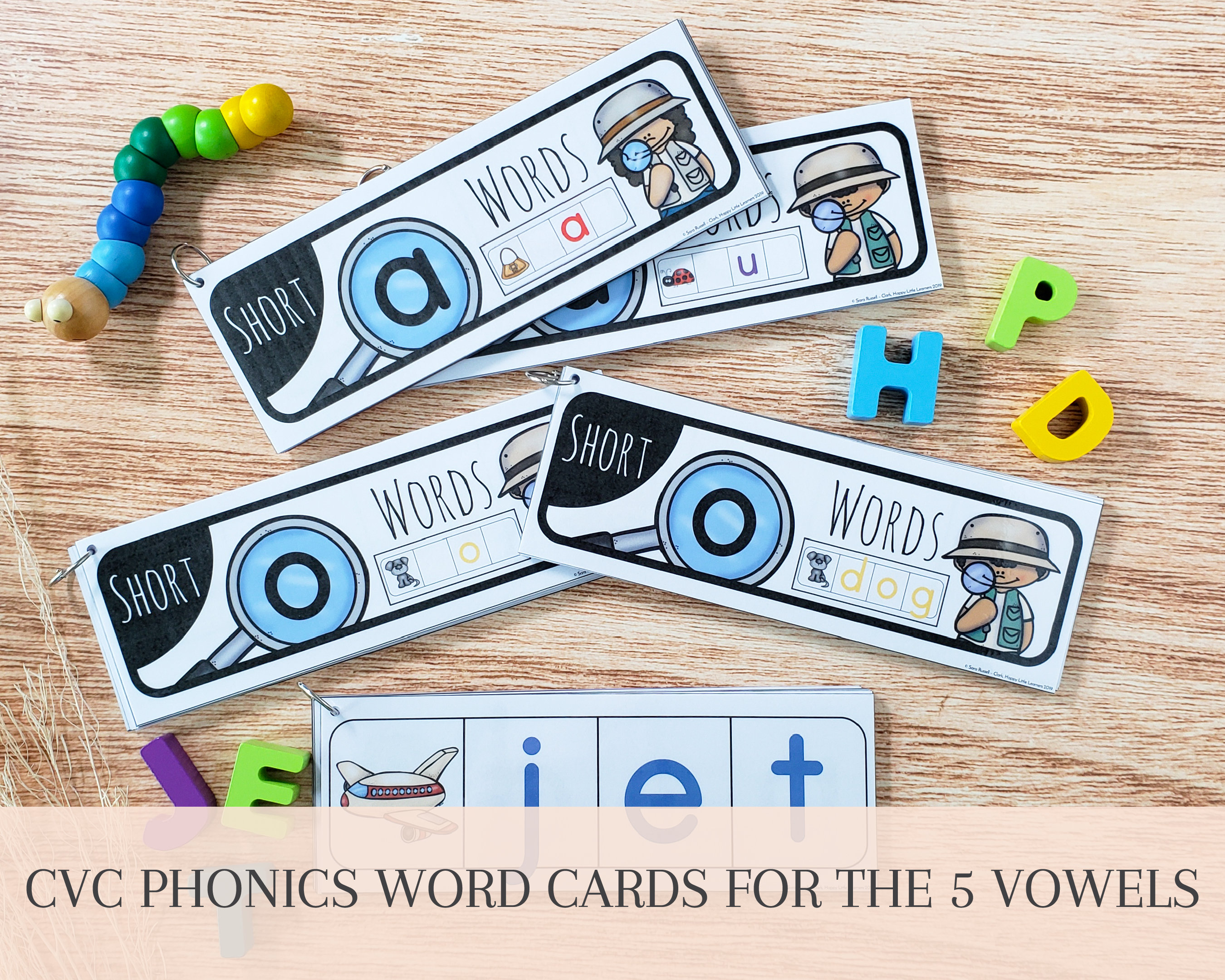 Preschool Printables Phonics Cards, Kindergarten CVC Word Cards, Three ...