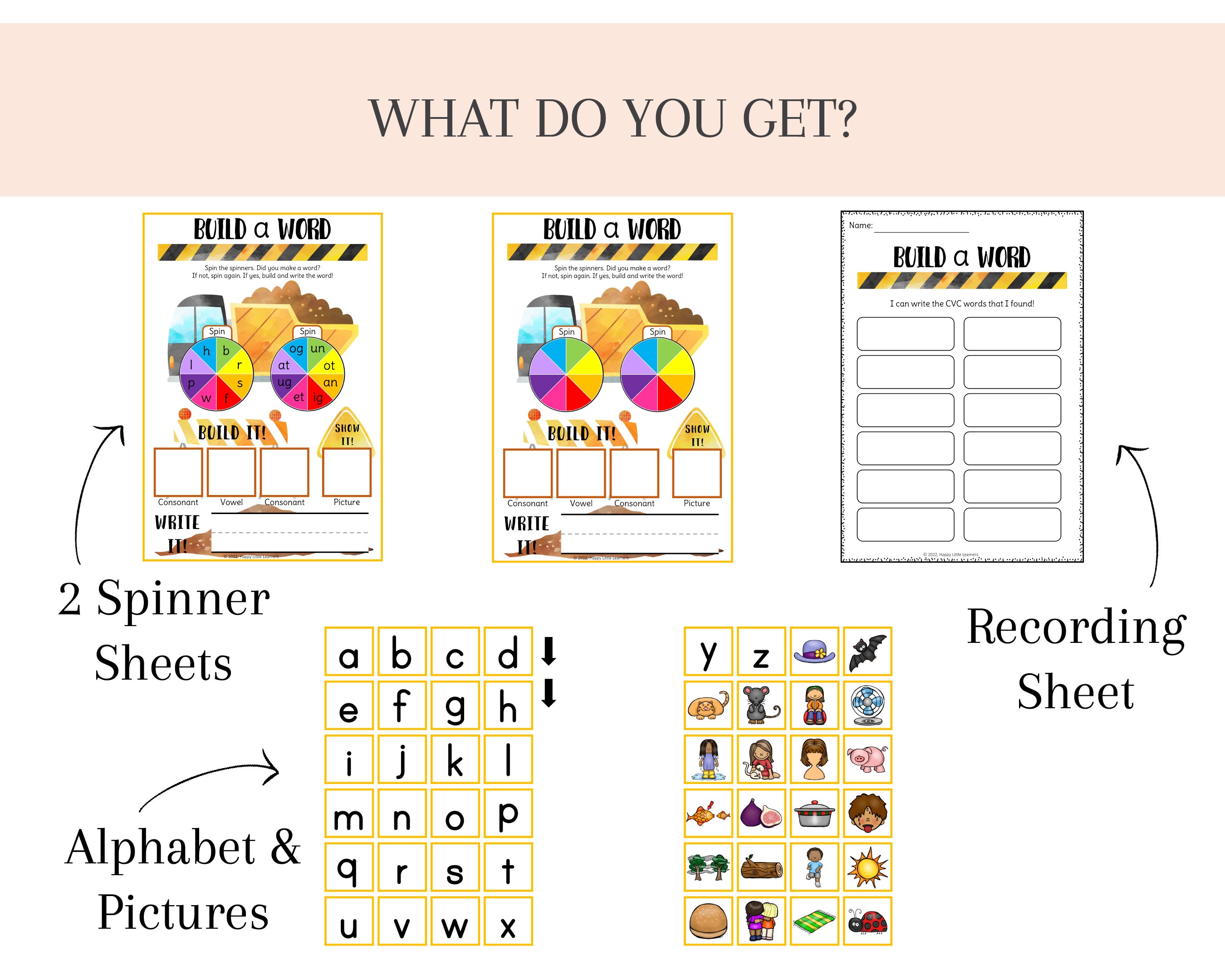 CVC Printable Reading Game, Beginning Phonics Sight Word Practice, Busy ...