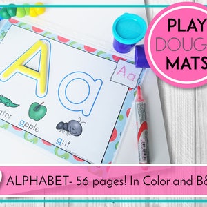 ABC Alphabet Play Doh Mats, ABC Printables, Preschool, Homeschool ...