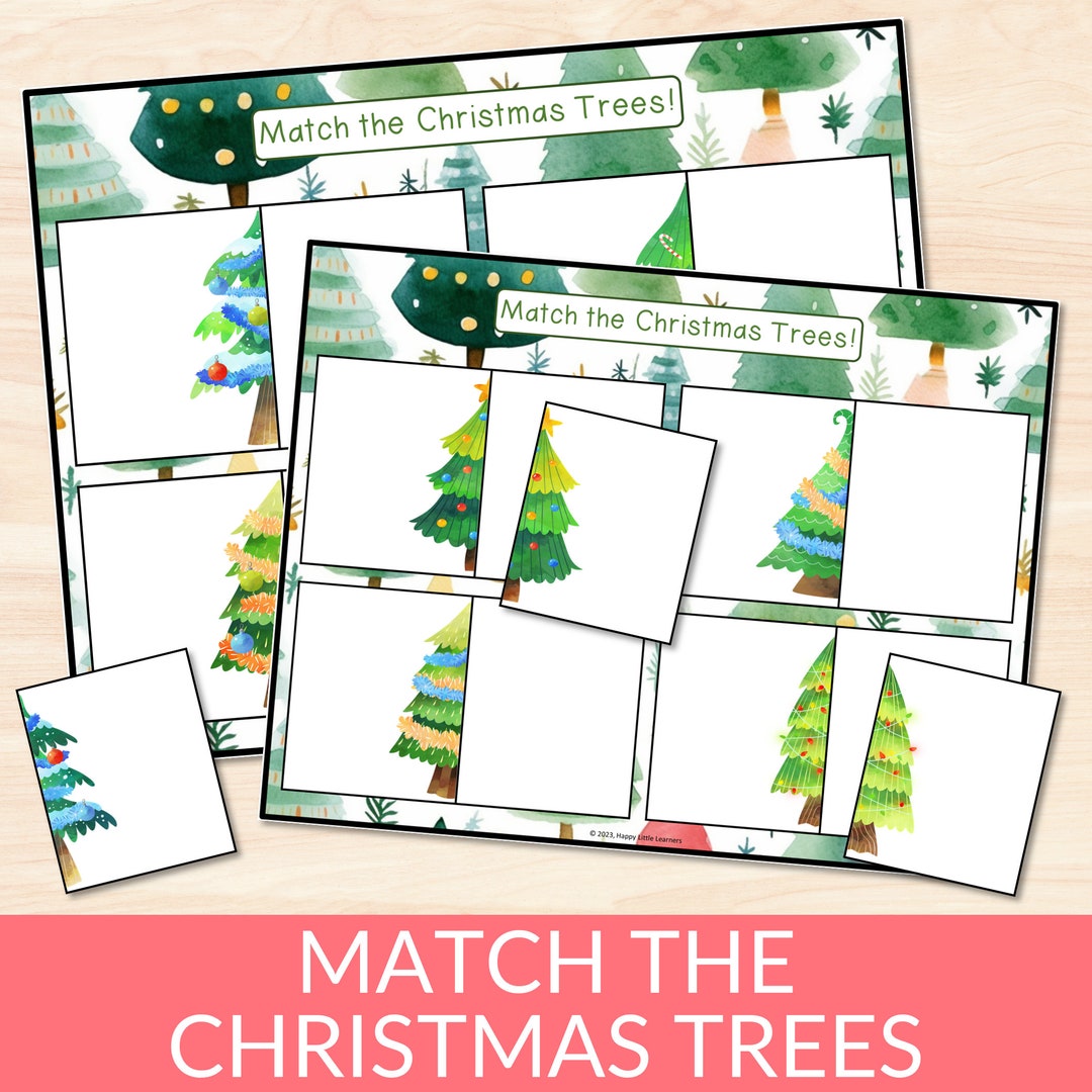Christmas Trees Matching Activity, Holiday Xmas Tree Match, Toddler ...