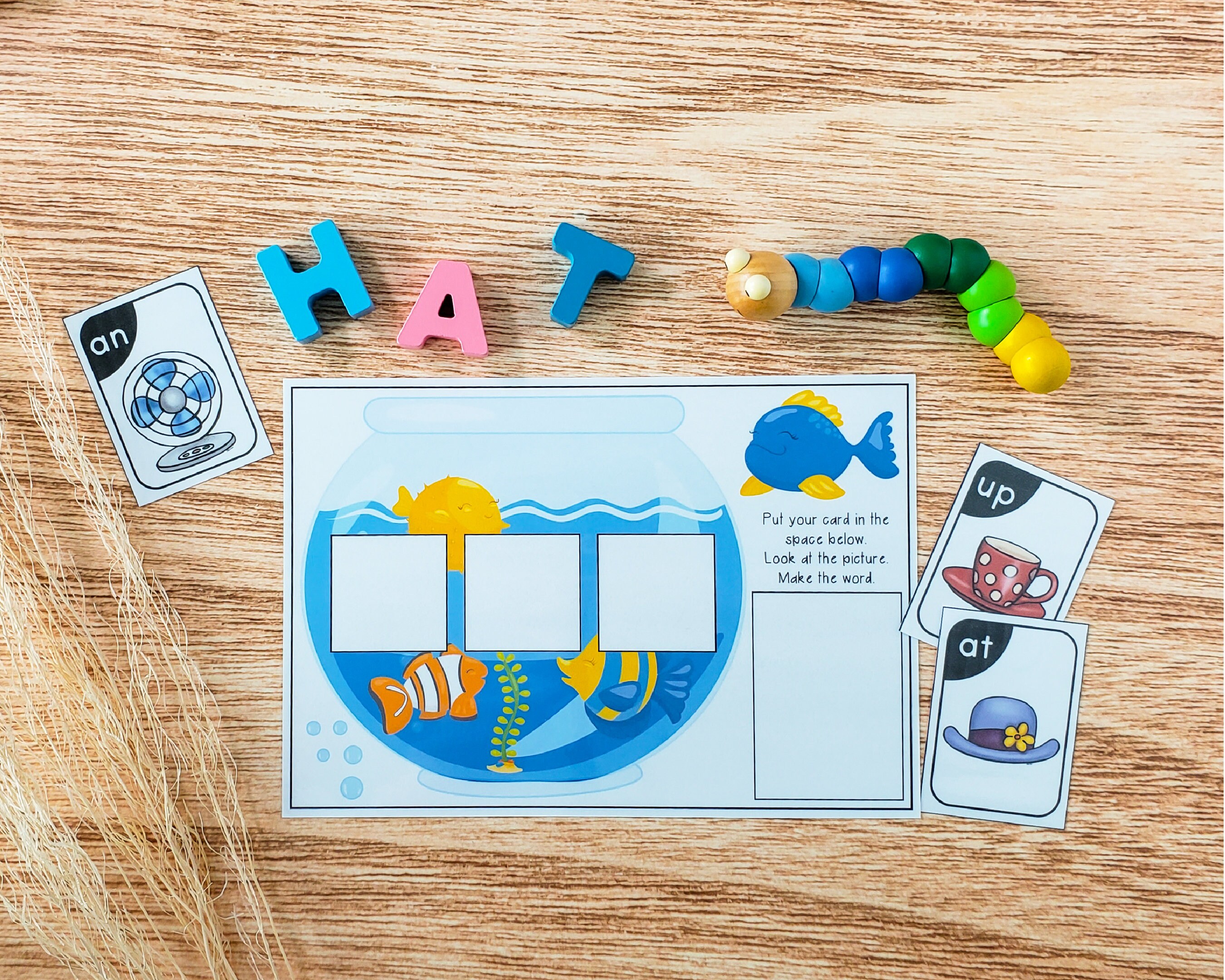 CVC Word Family Preschool Printables Phonics Mats, Kindergarten Kids ...