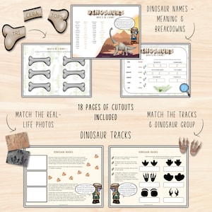 Dinosaur Busy Book Printable, Toddler Dino Quiet Book, Montessori ...