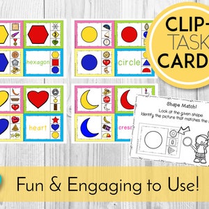 Teaching and Learning Activities. Shapes With Picture Match Clip Cards ...