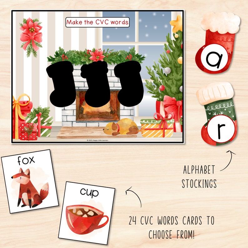 Christmas Stockings Alphabet Toddler Matching Activity, Prek Kids Fun ...