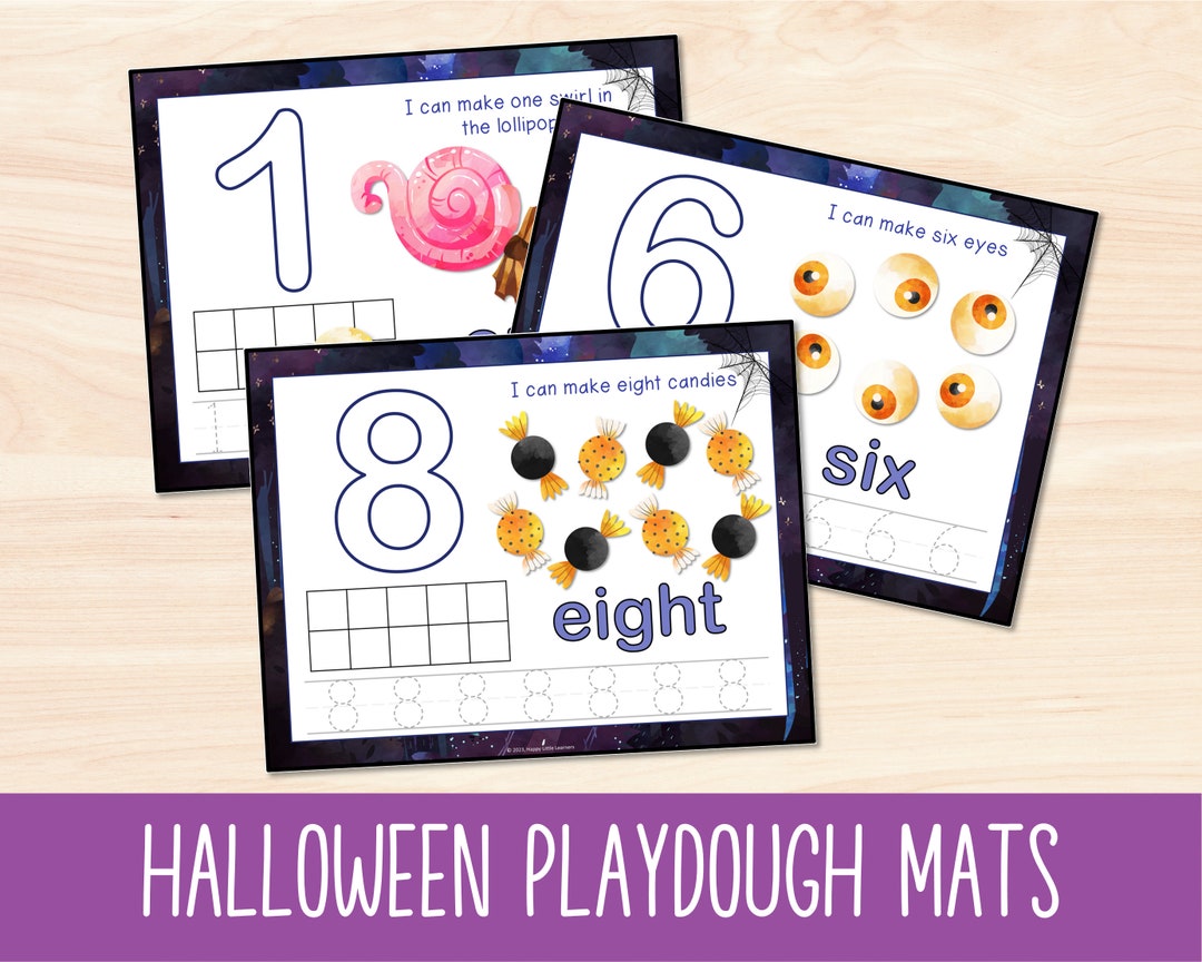 Halloween Playdough Mats Numbers 1-10, Printable Toddler Activity ...