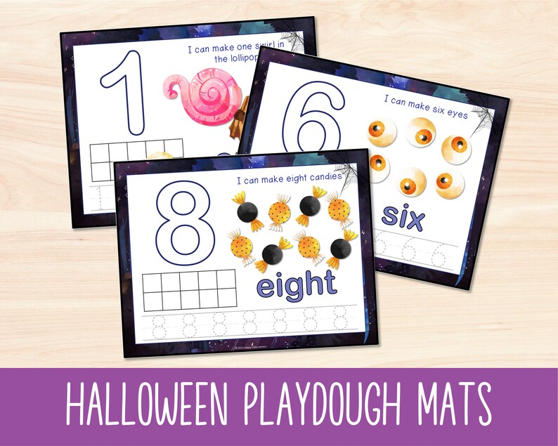 Halloween Playdough Mats Numbers 1-10, Printable Toddler Activity ...