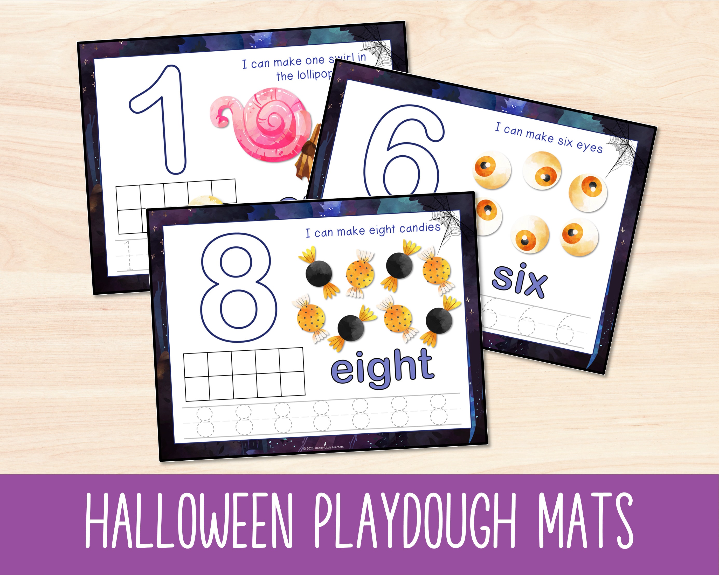 Halloween Playdough Mats Numbers 1-10, Printable Toddler Activity ...