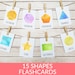 Watercolor 2D Shapes Flashcards Preschool Printables, Montessori Shape ...