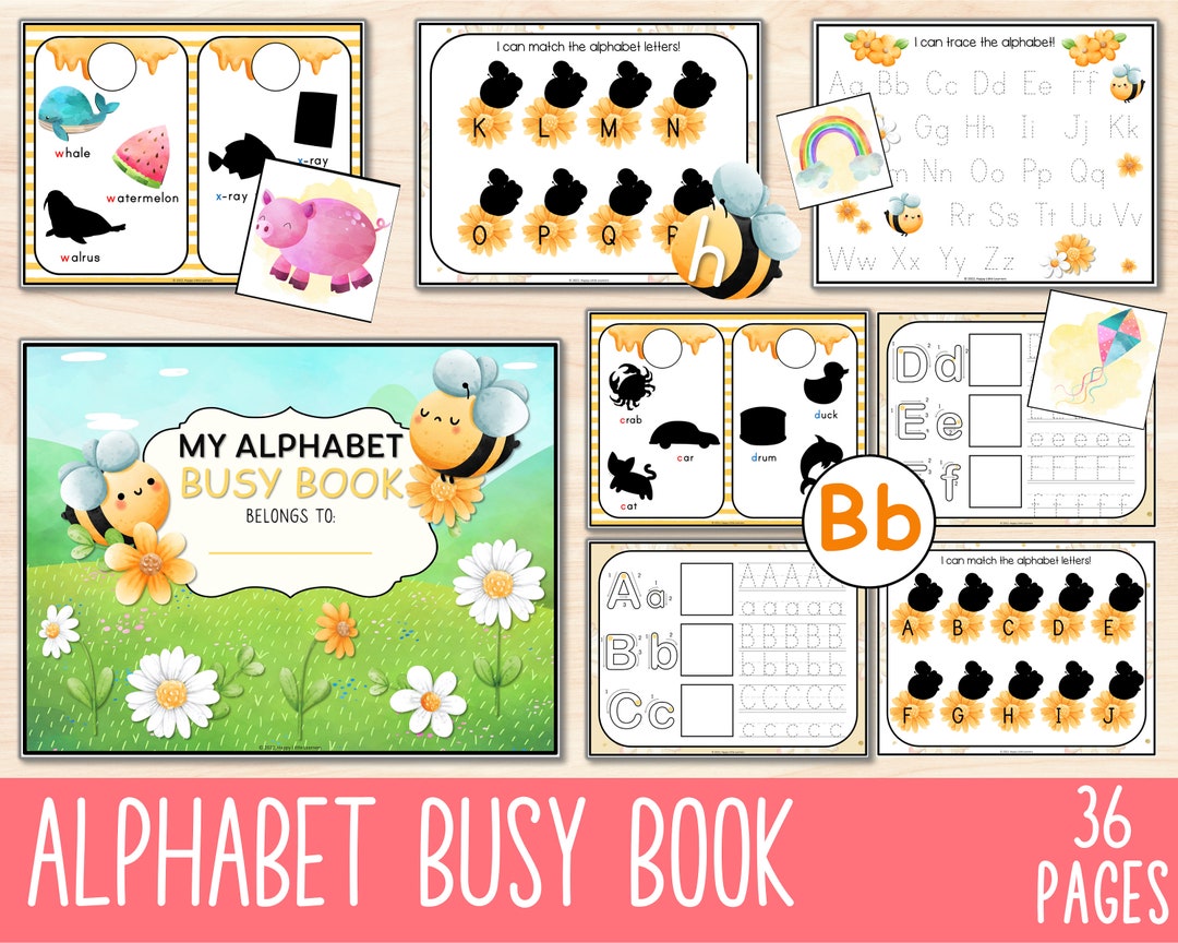 Alphabet Busy Book Printable Honey Bee Toddler Quiet Book - Etsy