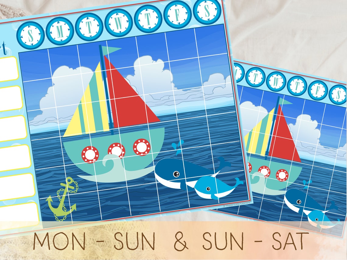 Sail Boat Chore Chart | Toddler Reward Chart | Editable Printable ...