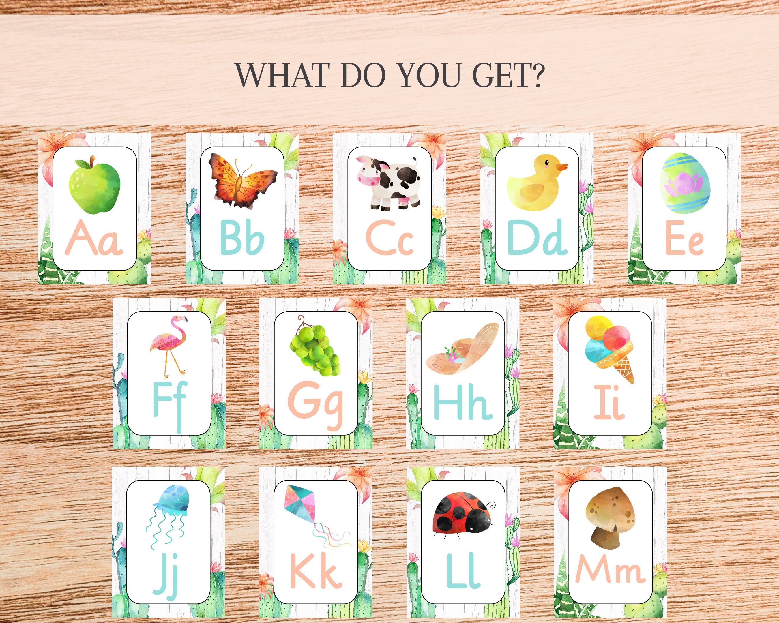 Watercolour Alphabet Preschool Printable Posters Kindergarten | Etsy