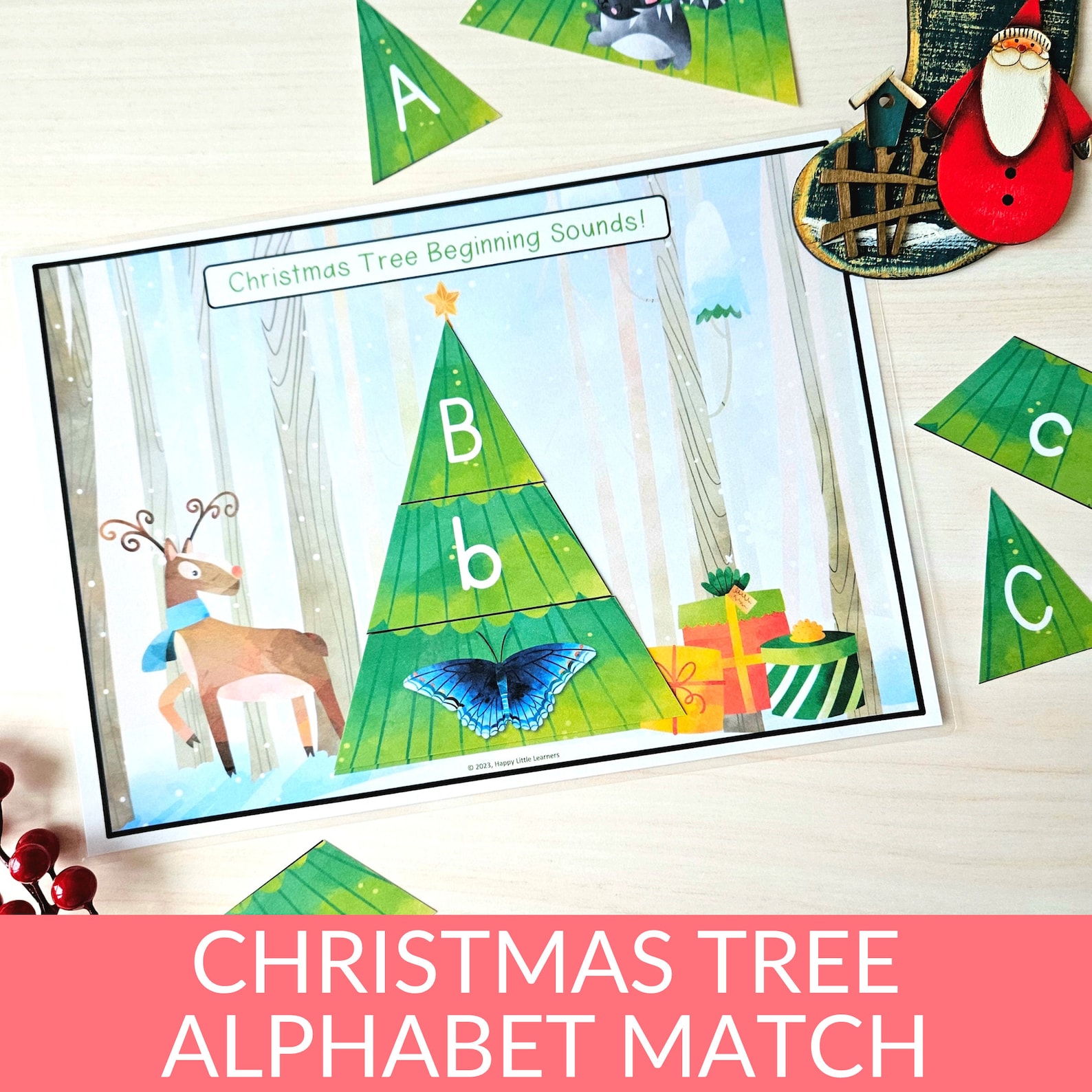 Christmas Tree Alphabet Matching Activity, Holiday Tree ABC, Toddler ...