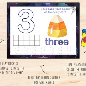Halloween Playdough Mats Numbers 1-10, Printable Toddler Activity ...