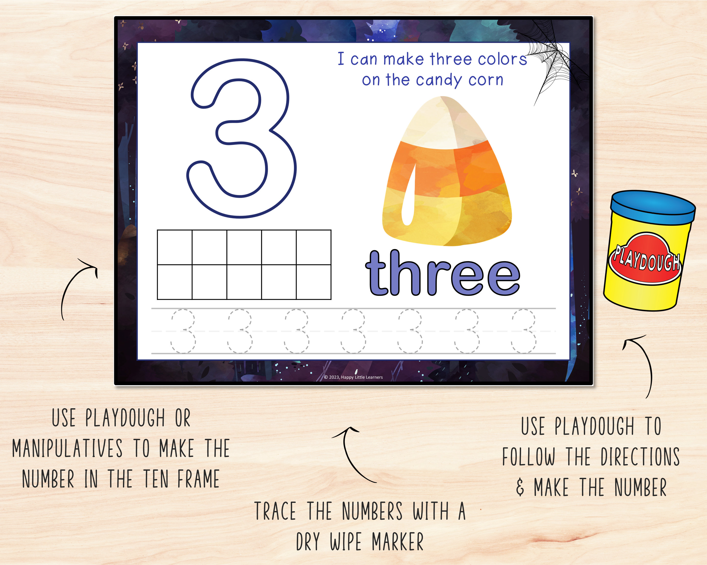 Halloween Playdough Mats Numbers 1-10, Printable Toddler Activity ...