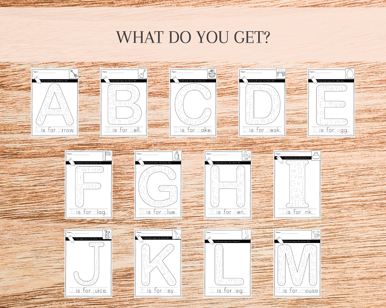 Alphabet Letter Search Tracing Preschool Printables Worksheet, ABC ...