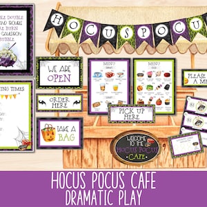 Halloween Hocus Pocus Cafe Dramatic Play, Printable Pretend Playset ...