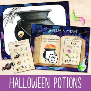 Halloween Potions Printable Toddler Activity, Halloween Spells Number ...