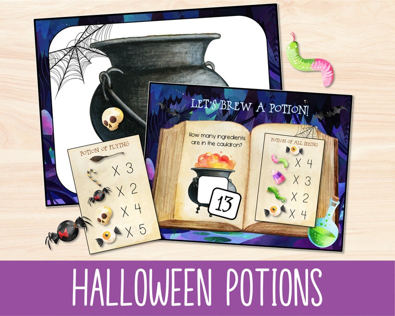 Halloween Potions Printable Toddler Activity, Halloween Spells Number ...