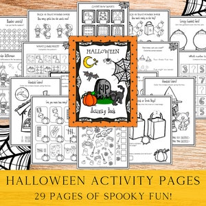 Halloween Activity Pages Printable Bundle, Holiday Preschool Prek ...