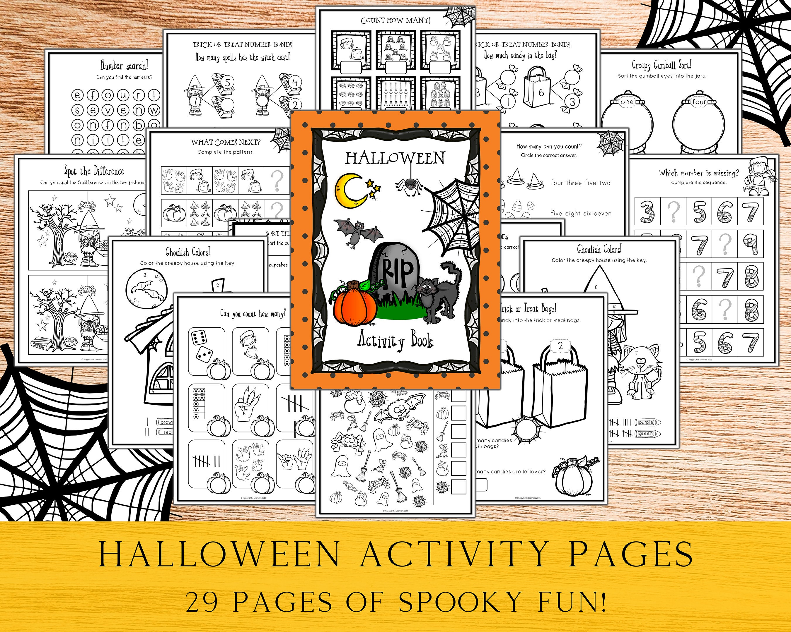 Halloween Activity Pages Printable Bundle, Holiday Preschool Prek ...