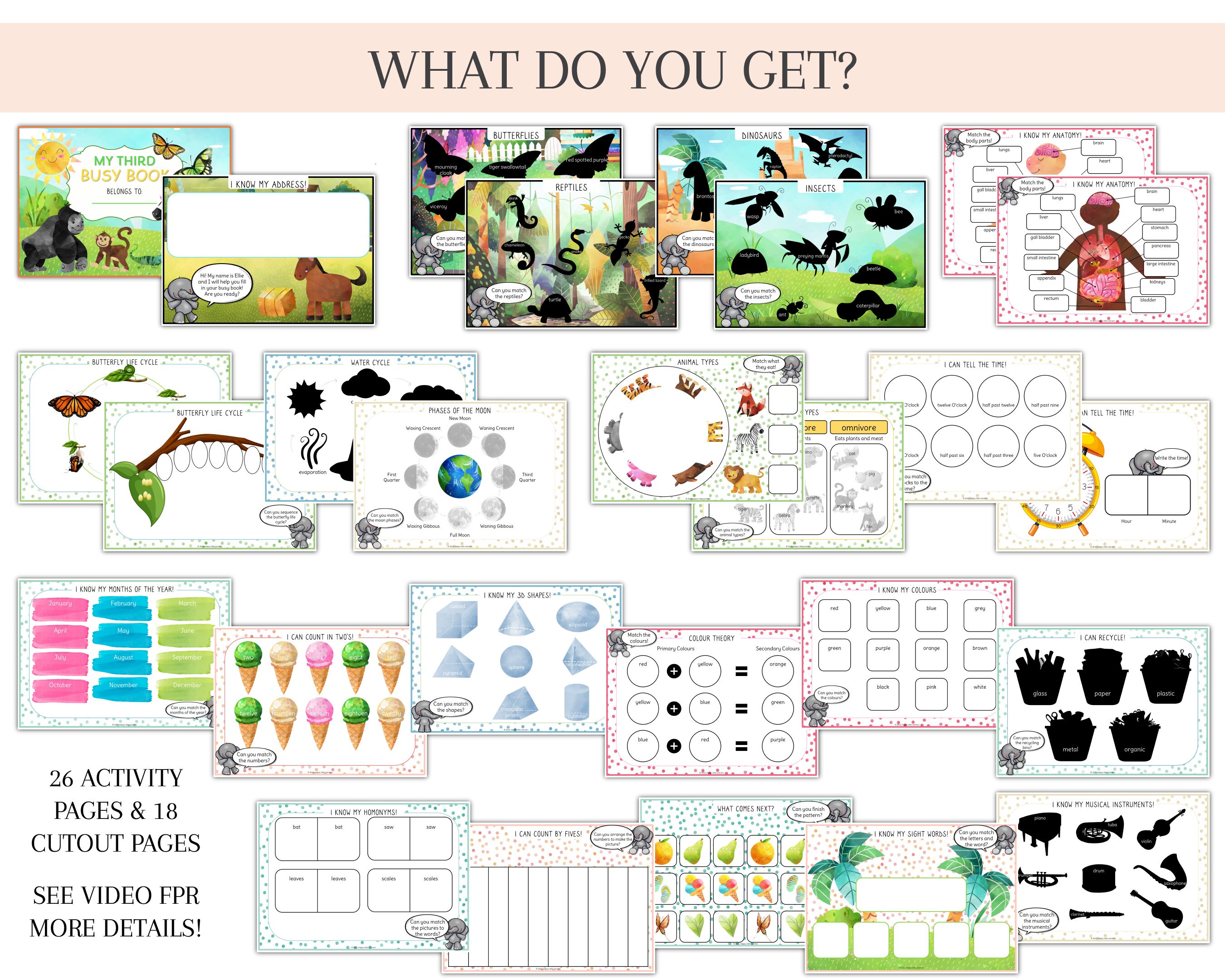 Toddler Printable Early Learning Binder Activities, Montessori ...