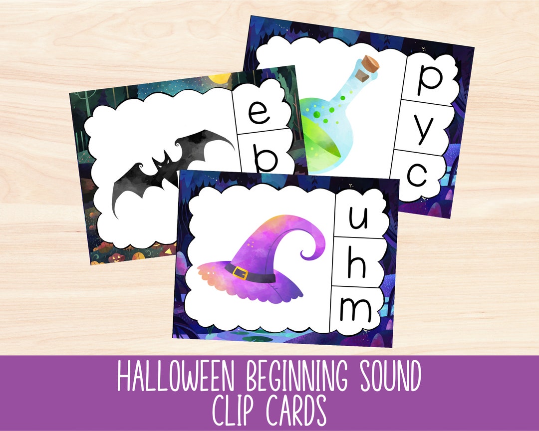 Halloween Beginning Sound Clip Cards, Fall Task Cards, Fun Toddler ...