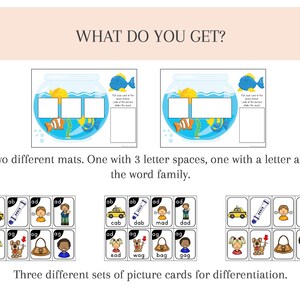 CVC Word Family Preschool Printables Phonics Mats, Kindergarten Kids ...
