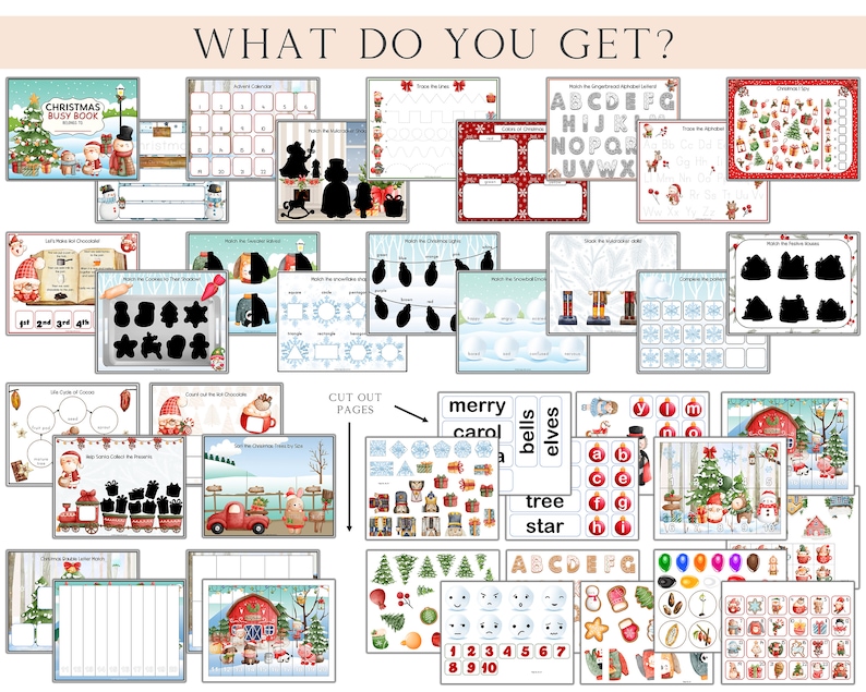 Christmas Busy Book Printable Homeschool Xmas Busy Book for - Etsy