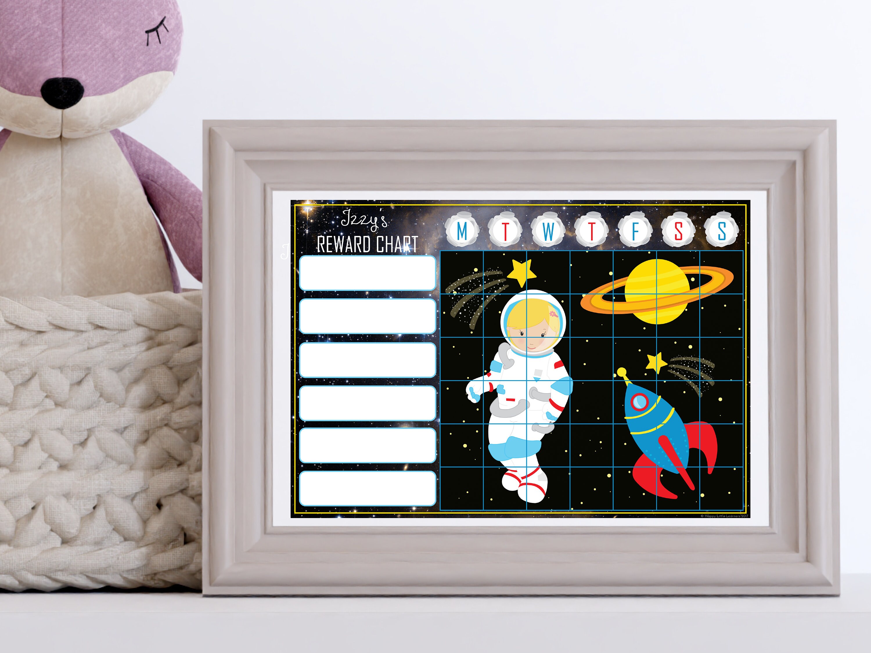 Astronaut Chore Chart | Toddler Reward Chart | Editable Printable ...