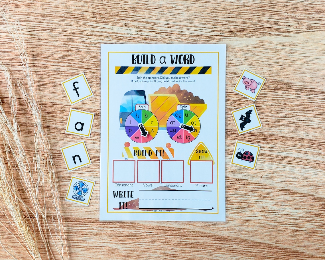 CVC Printable Reading Game, Beginning Phonics Sight Word Practice, Busy ...