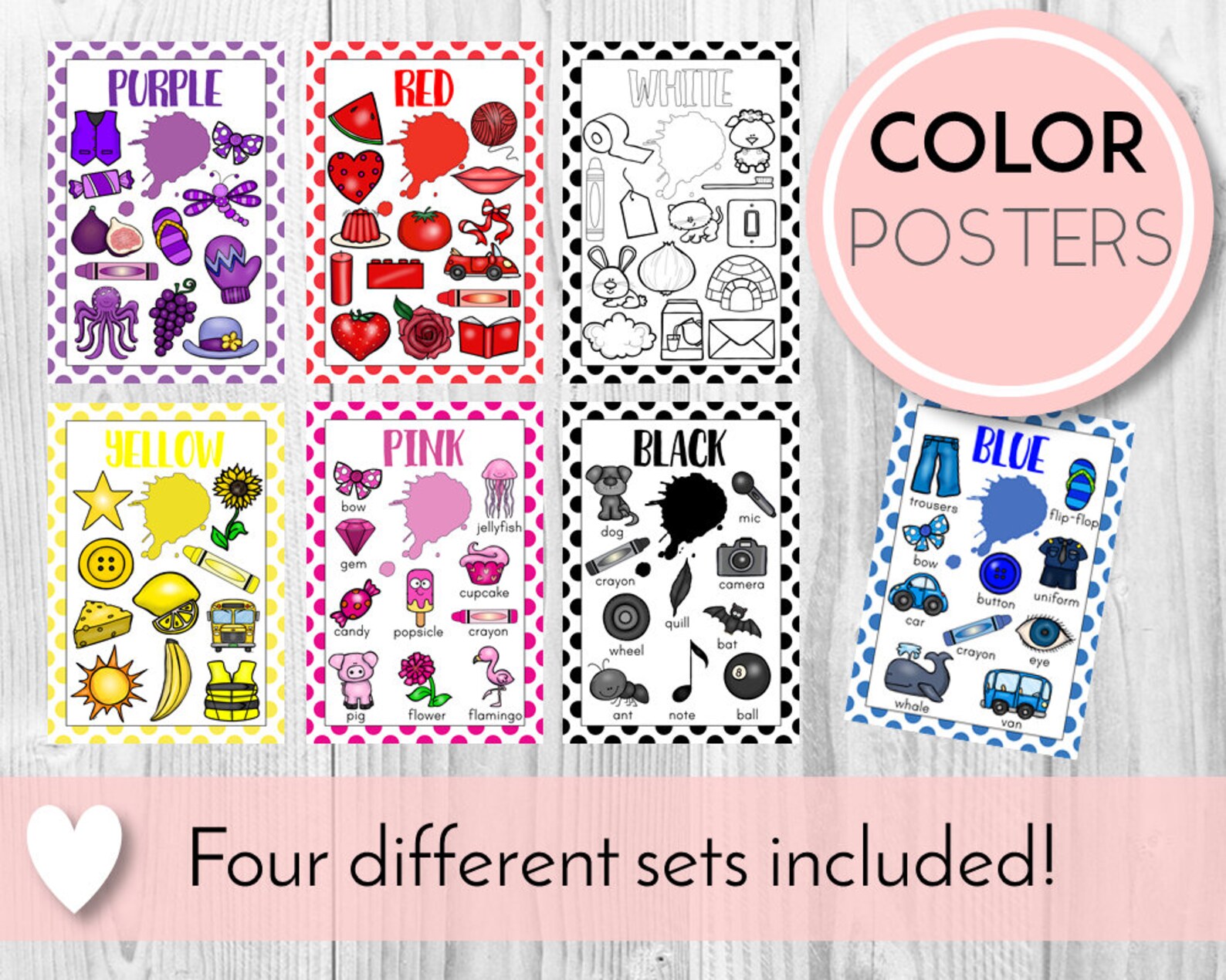 Color Posters Colour Posters Teaching Colors Learning | Etsy