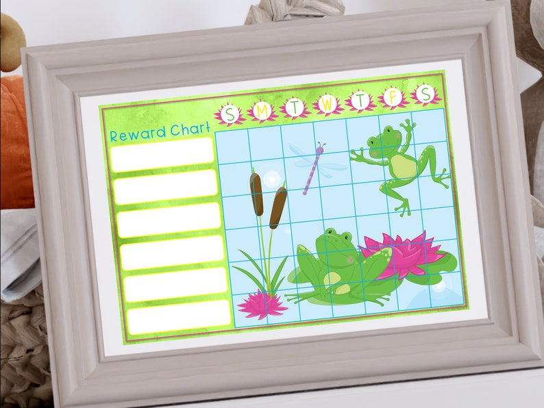 Frog Lily Chore Chart Toddler Reward Chart Kids Routine Responsibility ...