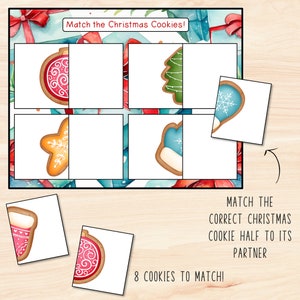 Christmas Cookies Matching Activity, Holiday Cookies Match, Toddler ...
