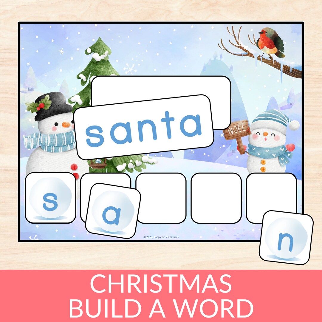 Christmas Snowball Build A Word, Xmas Winter Letters, Toddler Learning ...