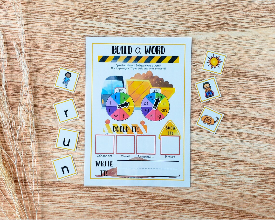 CVC Printable Reading Game, Beginning Phonics Sight Word Practice, Busy ...