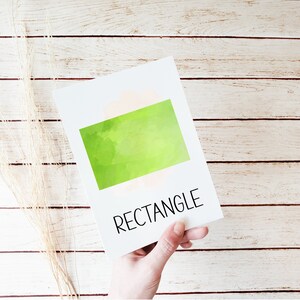 Watercolor 2D Shapes Flashcards Preschool Printables - Etsy