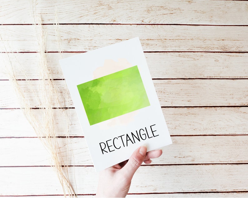 Watercolor 2D Shapes Flashcards Preschool Printables - Etsy