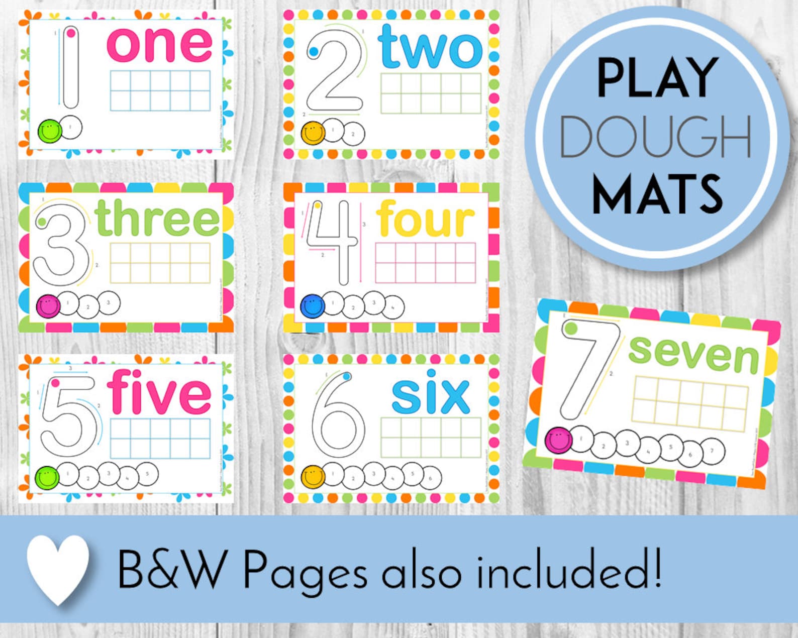 Numbers 1 - 20 Play Doh Mats, Printable Counting Numbers Worksheet ...