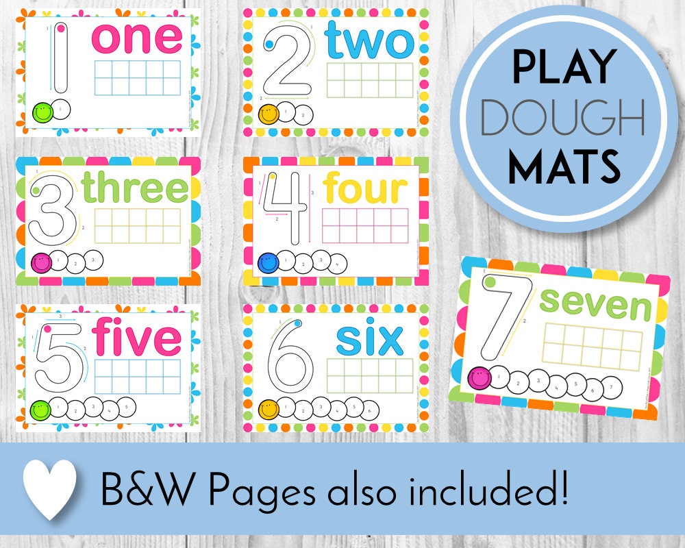 Numbers 1 - 20 Play Doh Mats, Printable Counting Numbers Worksheet ...