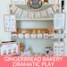 Christmas Gingerbread Bakery Dramatic Play, Printable Pretend Playset ...