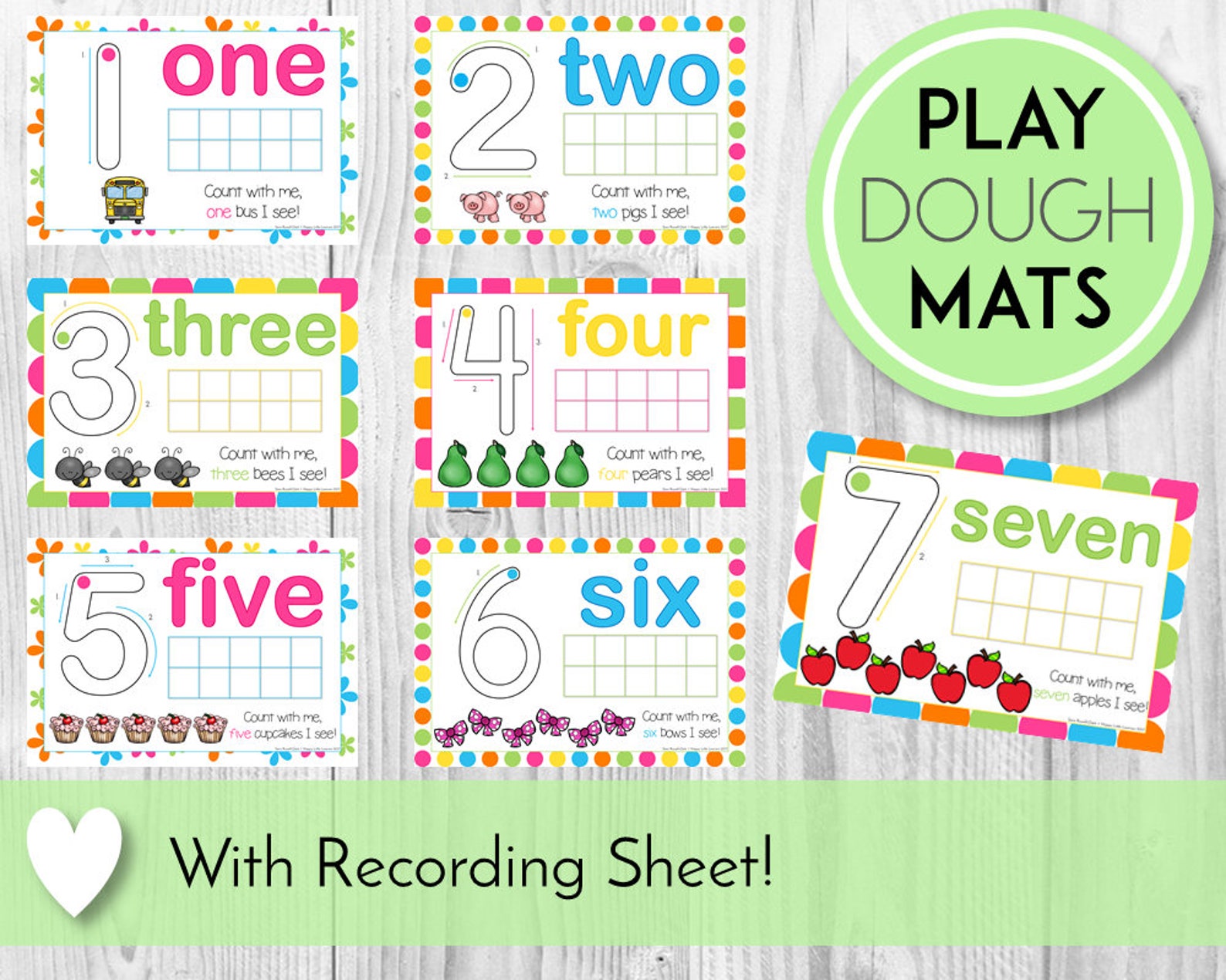 Numbers 1 20 Play Doh Mats, Printable Numbers Worksheets, Preschool ...