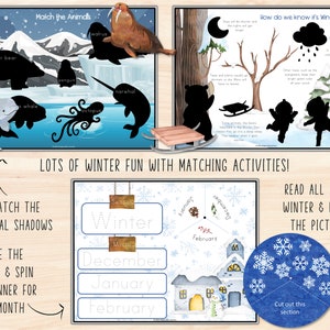 Winter Busy Book Printable, Homeschool Busy Book for Kids, Seasons ...