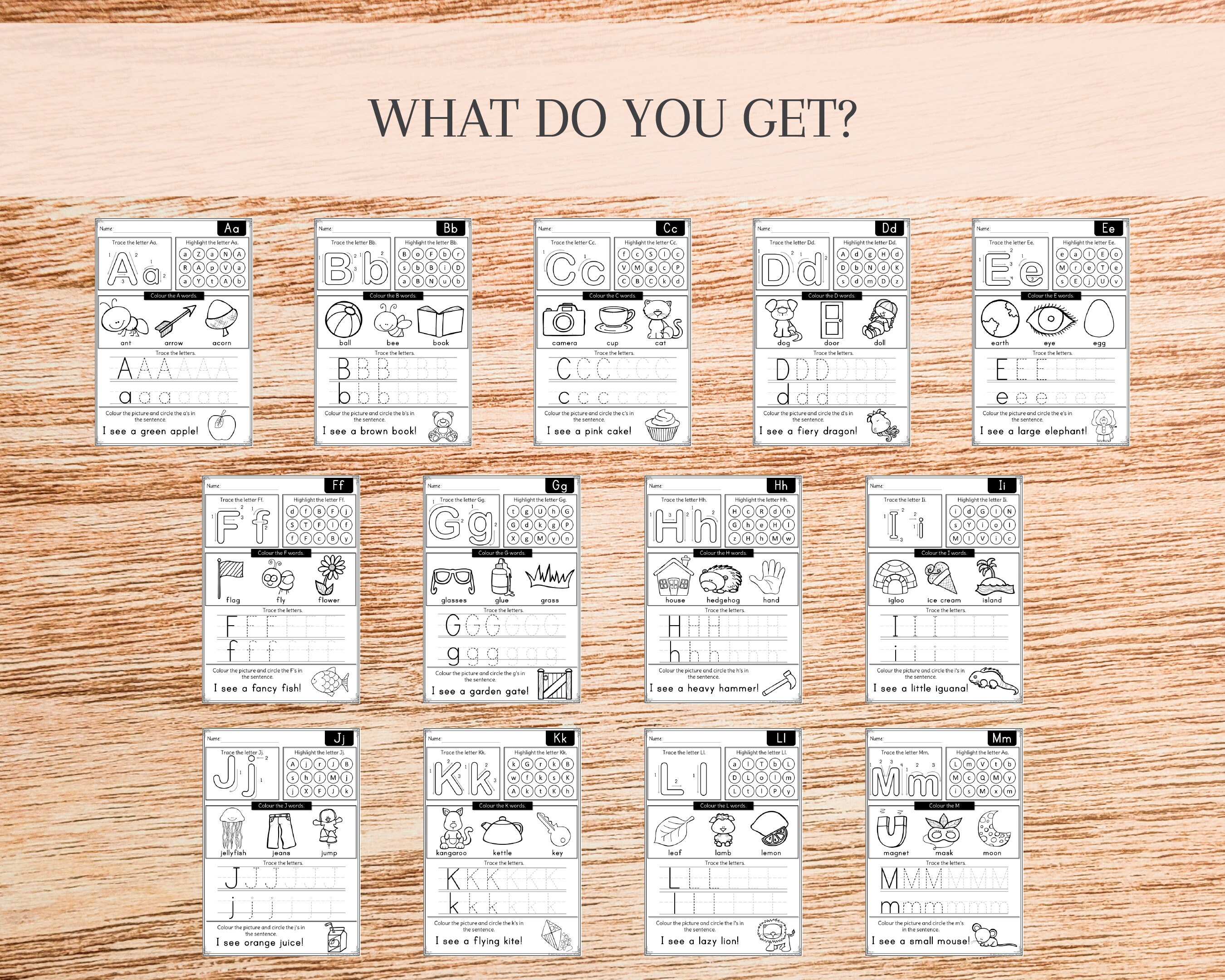 ABC Alphabet Worksheets, Color and Draw, ABC Printables, Preschool ...