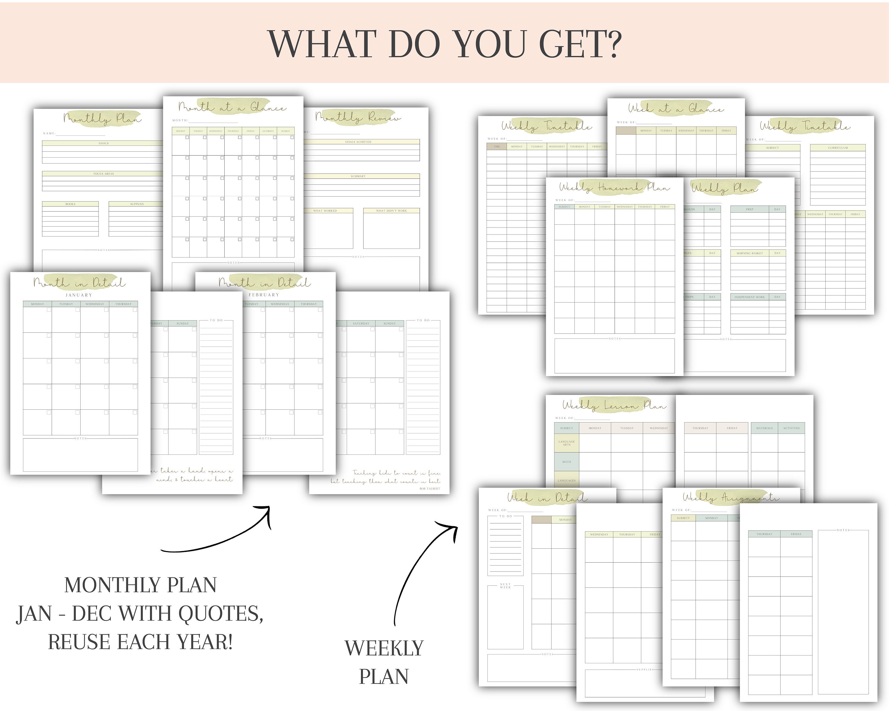 Printable Homeschool Planner Digital Homeschool Organizer - Etsy